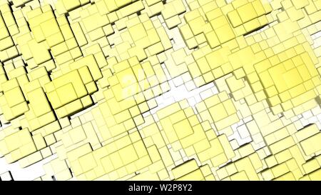 Bright colorful, dynamic and shiny solid squares floating in a wavy ...