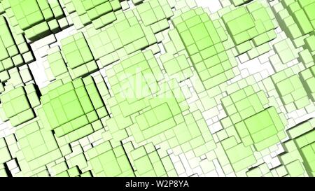 Bright colorful, dynamic and shiny solid squares floating in a wavy ...