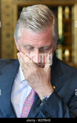 Wittenberg, Germany. 10th July, 2019. The Belgian royal couple King ...