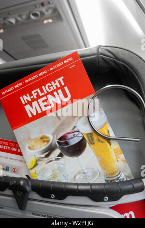 In flight menu on Jet2.com flight Stock Photo - Alamy