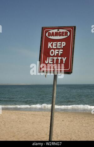 Dangerous Pier Keep Off Sign Port Glasgow Coastal Sea Scotland Stock ...
