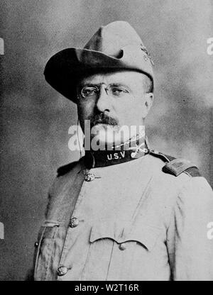 A formal portrait of Colonel Theodore Roosevelt, highlighting his ...