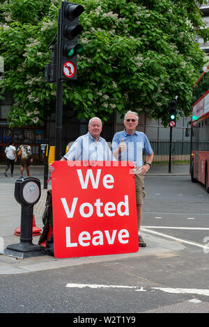 Pro Brexit Campaign, Westminister, London. 9th July, 2019. A Pro Brexit ...