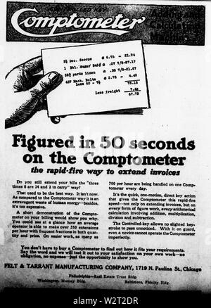 Comptometer ad 1917 (7 Stock Photo - Alamy