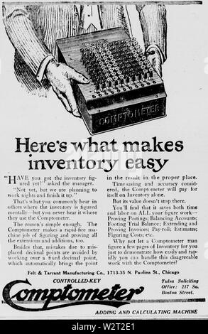 Comptometer ad 1917 (7 Stock Photo - Alamy