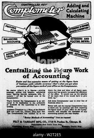 Comptometer ad 1917 (7 Stock Photo - Alamy