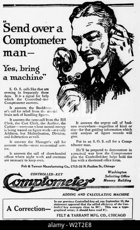 Comptometer ad 1917 (7 Stock Photo - Alamy