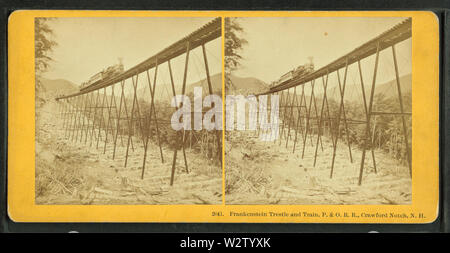 . Frankenstein Trestle and Train, P. & O.R.R., Crawford Notch, White ...