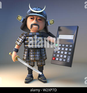 An illustration of a Japanese samurai warrior holding two swords Stock ...