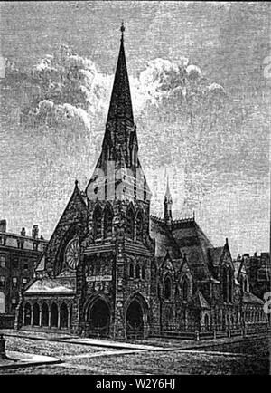 . First Church, Boston, on Marlborough St. 19th century. Artist unknown ...