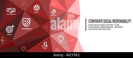 Corporate social responsibility sign. Sustainable Development Goals ...