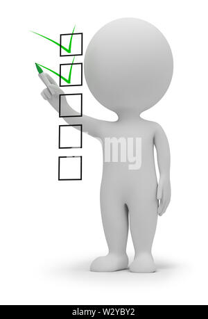 3d man checklist, illustration with isolated white background Stock ...