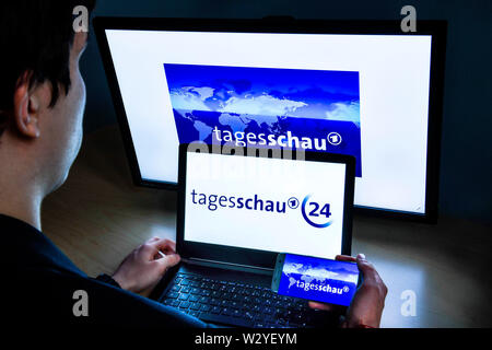 Logo Tagesschau 24 Stock Photo - Alamy