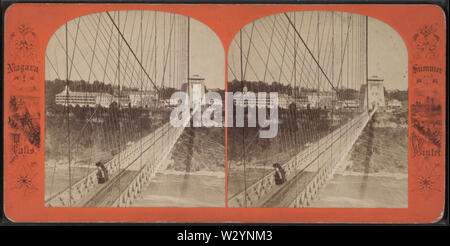 A stereoscopic image of the New Suspension Bridge in Niagara, New York ...