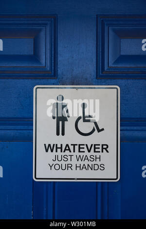 Inclusive bathroom sign that says, All Gender Restroom. Written in ...