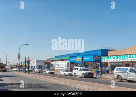 HENDRINA, SOUTH AFRICA - MAY 2, 2019: A street scene, with the ...