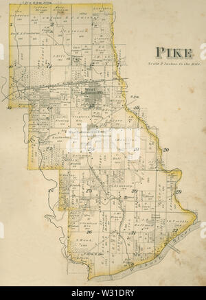 Warren County, Indiana map from 1877 atlas Stock Photo - Alamy