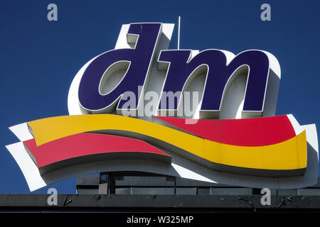Berlin, Germany, DM drugstore sign in Alexanderplatz Stock Photo - Alamy