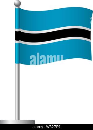 Botswana table flag. Metal flagpole. National flag of Botswana vector ...