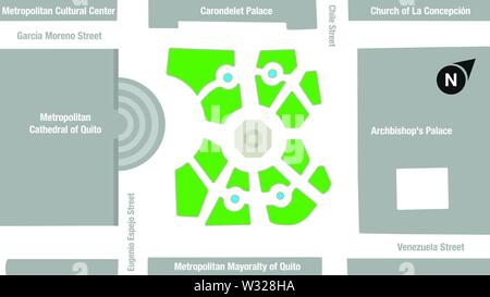 Quito vector map. Detailed map of Quito city administrative area ...