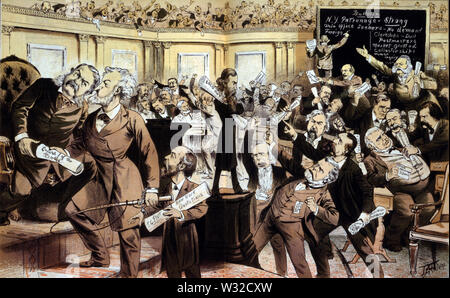1880s 1889 PUCK POLITICAL CARTOON THE BOSSES OF THE SENATE MONOPOLY ...