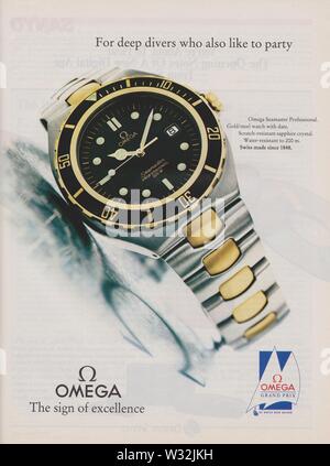 Omega Seamaster advert in a magazine June 1981 Stock Photo - Alamy