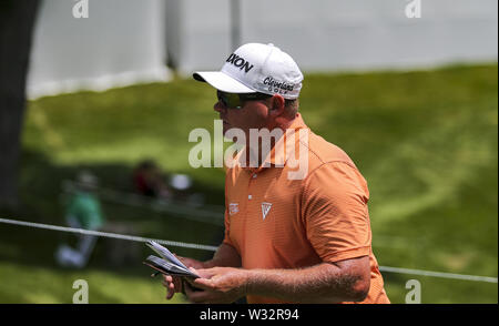 Ted Potter, Jr. walks to the first green during the final round of the ...