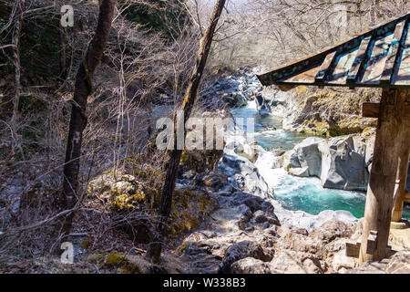 Daiya river flowing water with rocky shore, rocks and stones at ...