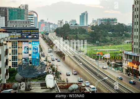 Addis Ababa Light Rail Transit Station, Meskel Square, Addis Ababa, Ethiopia Stock Photo - Alamy