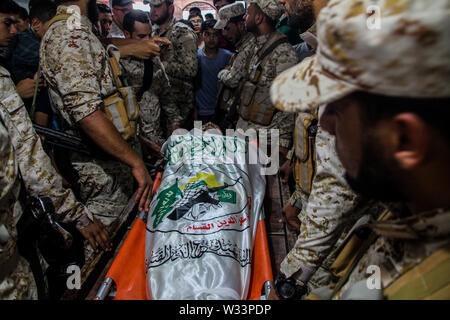 July 11, 2019 - Jabalia, Gaza. 11 July 2019. Mourners bid farewell to ...