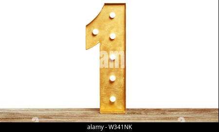 Big plastic numbers with shining light bulbs Stock Photo - Alamy