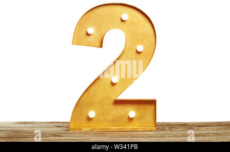 Big plastic numbers with shining light bulbs Stock Photo - Alamy