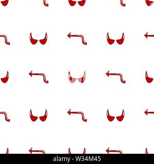 Seamless pattern with red devil tails on white background. Cartoon ...
