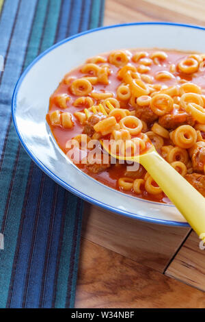 Homemade Canned Pasta Spaghetti Rings in Tomato Sauce Stock Photo - Alamy