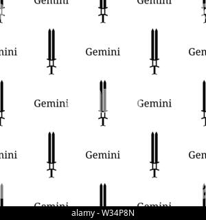 Gemini Sword. Zodiac Sign. Flat Cartoon Zodiacal Weapon. One of 12 ...