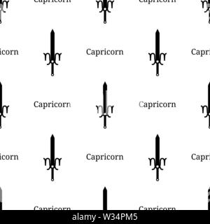 Capricorn Sword Icon. Silhouette of Zodiacal Weapon. One of 12 Zodiac ...