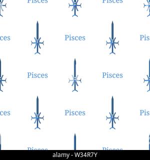 Pisces Sword Icon. Silhouette of Zodiacal Weapon. One of 12 Zodiac ...