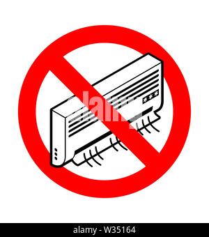 No air conditioning sign. Cooling prohibition symbol. Vector HVAC ...