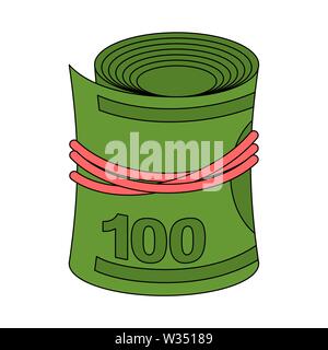 Illustration - A rolled up dollar bill is pictured with a miniature ...