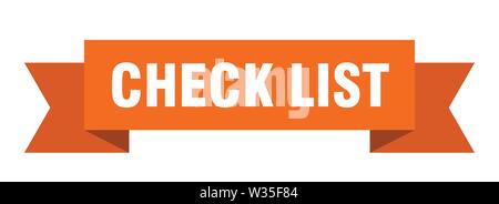 check list label. check list orange band sign. check list Stock Vector ...