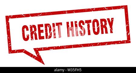 credit history sign. credit history square speech bubble. credit ...