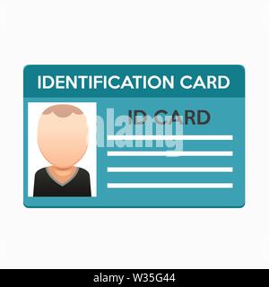 Identification verification icon. ID card and check mark. Editable ...