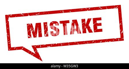 mistake sign. mistake square speech bubble. mistake Stock Vector Image ...