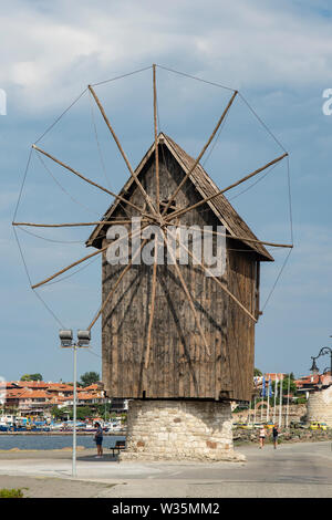 Windmill, Nessebar, UNESCO World Heritage Site, Bulgaria, Europe Stock ...