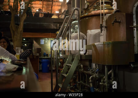 View of beer tanks in Toit Brewpub in Bangalore, India Stock Photo - Alamy