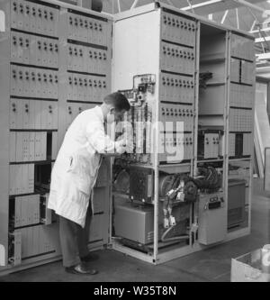 1960s, historical, aviation electrical equipment, picture of the inside ...