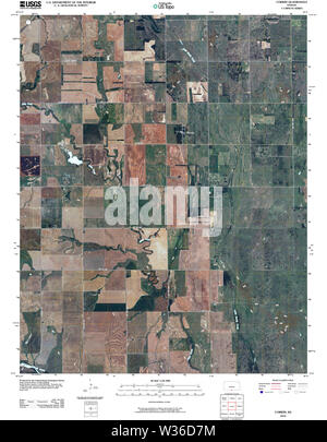 USGS TOPO Map Kansas KS Tribune NW 20100104 TM Restoration Stock Photo ...