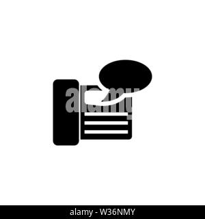 Fax Machine, Answering flat vector icon. Simple solid symbol isolated on white background Stock ...