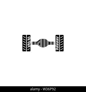 Car Rear Axle Suspension flat vector icon. Simple solid symbol isolated ...