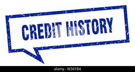 credit history sign. credit history square speech bubble. credit ...
